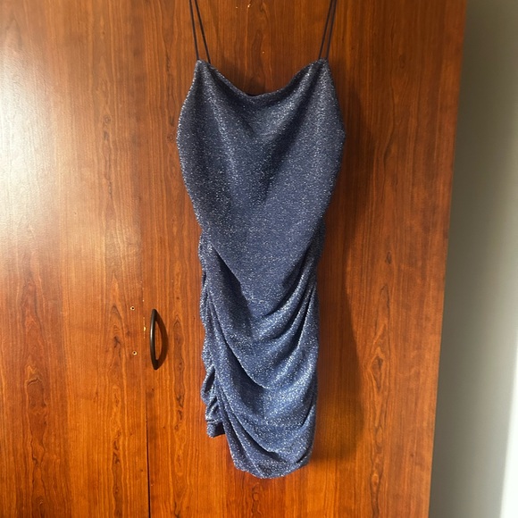 SHEIN | Dresses | Shein Sparkling Navy Backless Dress | Poshmark